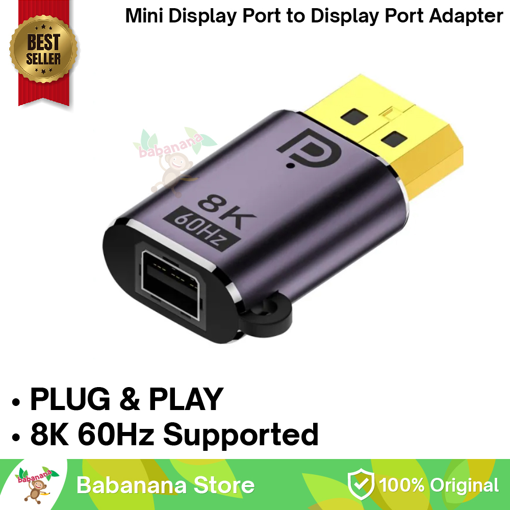 Jual Mini DP to DP Adapter Display Port Converter Monitor DIsplay TV ...