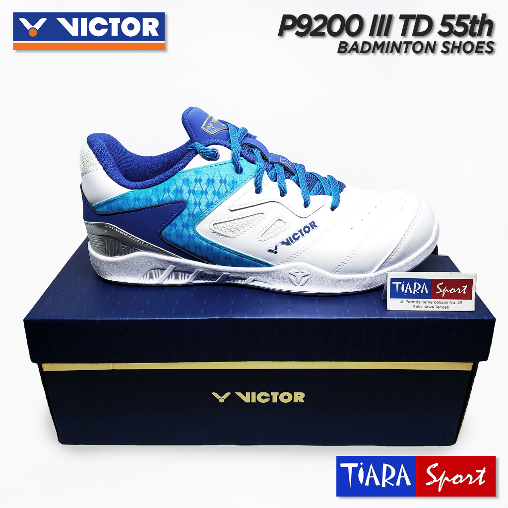 Jual Sepatu VICTOR P9200 III TD 55th AF - White Blue - U 2.5 Badminton ...