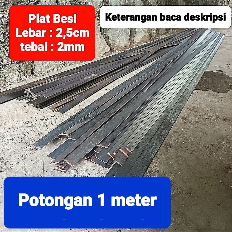 Jual PLAT BESI STRIP ukuran lebar 2,5cm tebal 2mm potongan 1 meter ...