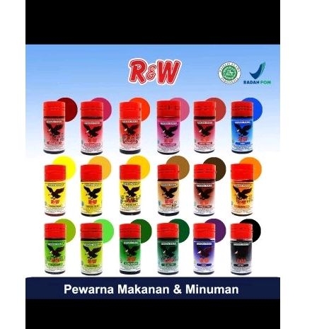 Jual Pewarna Makanan R&W Rajawali 12,5 ml per botol | Shopee Indonesia