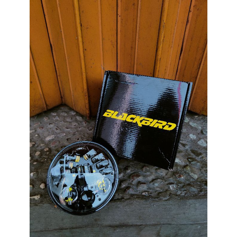 Jual LAMPU DEPAN LED 5:75 INCHI 16 LED DUS HITAM BLACKBIRD ORIGINAL ...