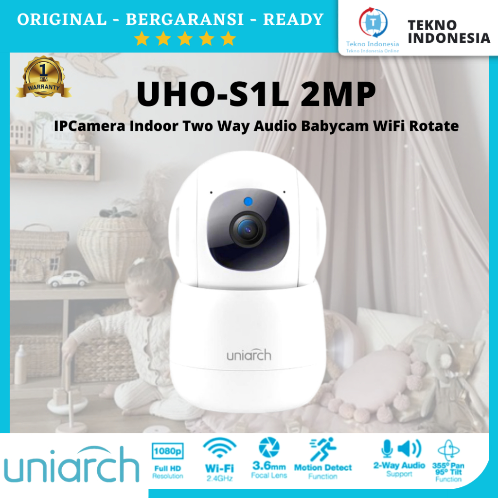 Jual Uniarch Uho-S1 2MP IP Camera Indoor Two Way Audio Babycam Wifi Rotate | Shopee Indonesia