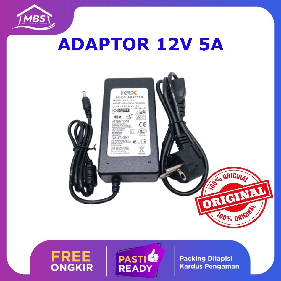 Jual Adapter Adaptor 12V 5A Untuk Laptop Router CCTV DVR DLL 5 Amper ...