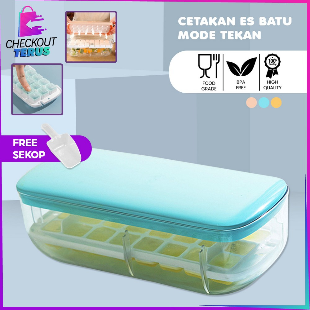 Jual CT C873 Cetakan Es Batu Mode Tekan Free Sendok Plastik dengan ...
