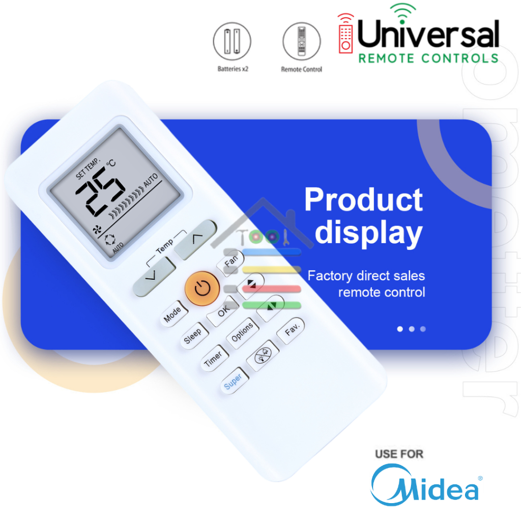 Jual REMOTE AC MIDEA RG70A/BGEF INVERTER LOW WATT STD | Shopee Indonesia