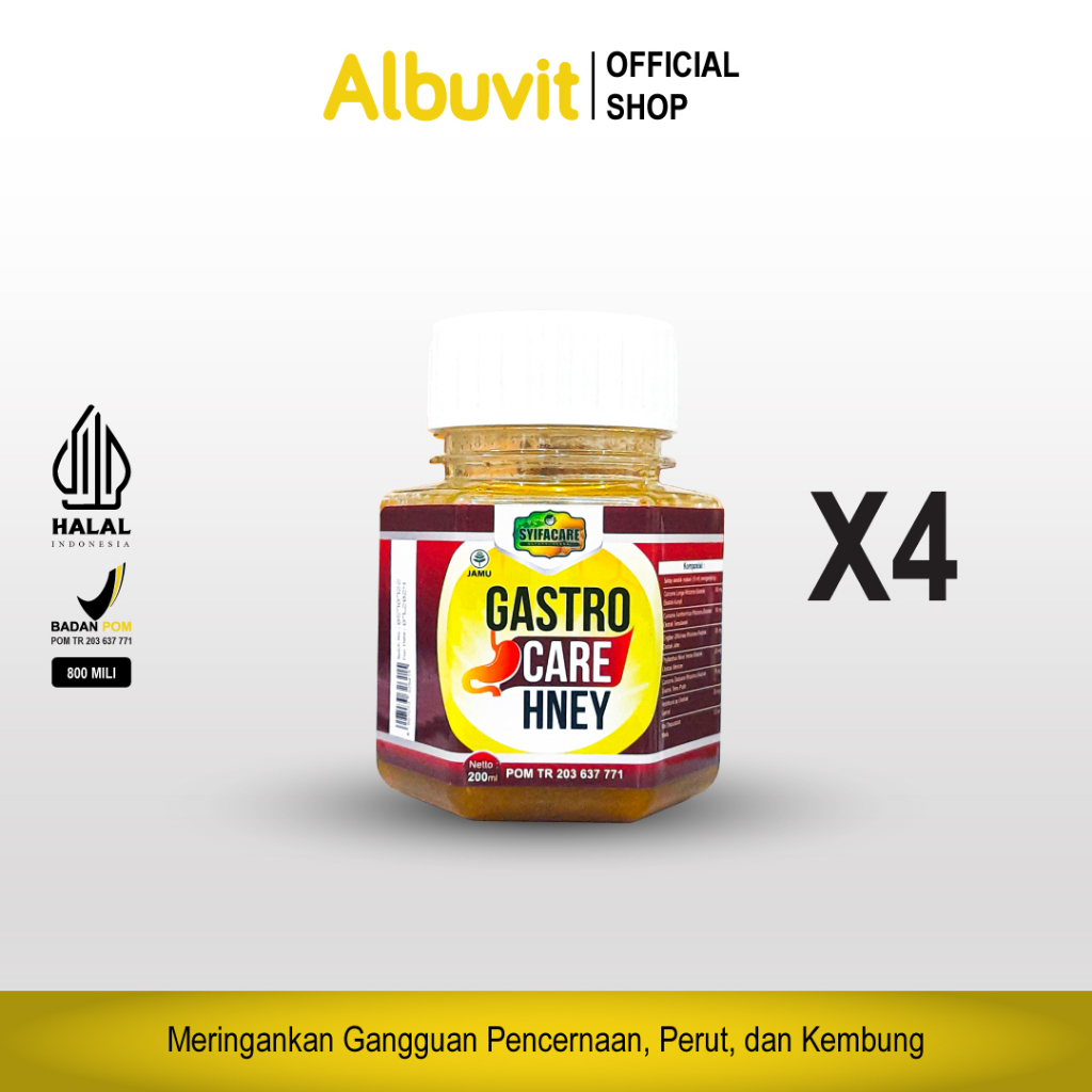 Jual Paket 4 Botol Gastrocare Hney Madu Asam Lambung dan Maag BPOM | Shopee Indonesia