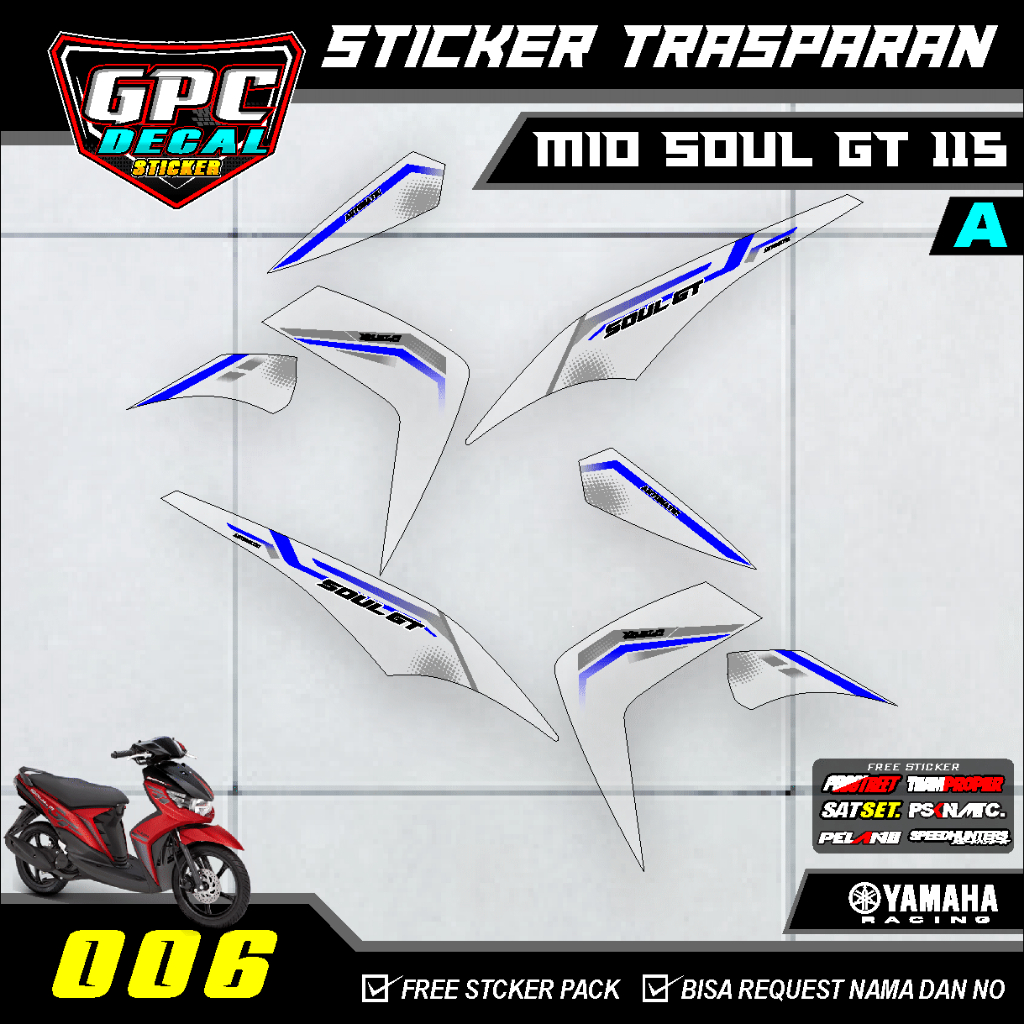 Jual STICKER STRIPING TRANSPARAN MIO SOUL GT 115 DESAIN MINIMALIS KEREN ...
