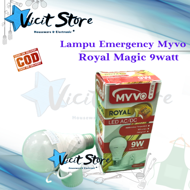 Jual Lampu Led Emergency Myvo Royal Magic 9watt + Fitting / Lampu Darurat Magic | Shopee Indonesia