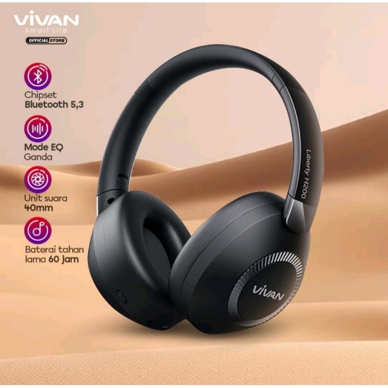 Jual VIVAN Liberty H200 Headphone Bluetooth 5.3 With Dual EQ and travel ...