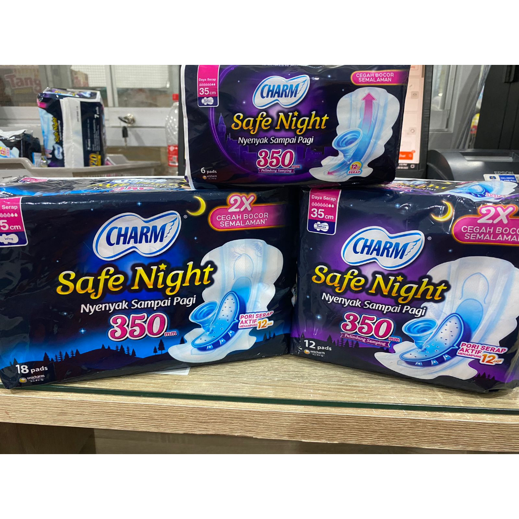 Jual Pembalut Wanita CHARM Safe Night 35 cm | Shopee Indonesia