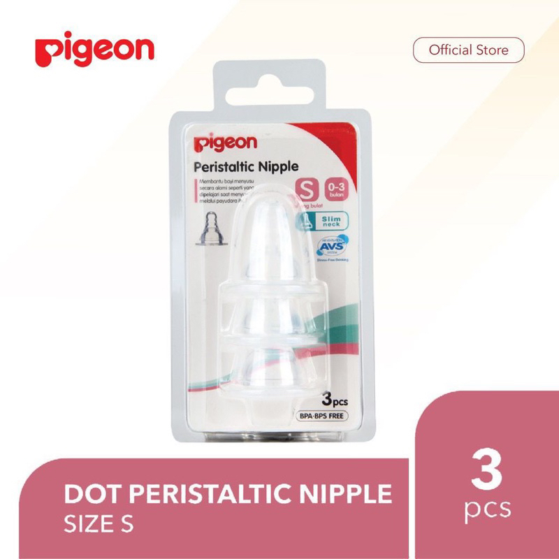 Jual PIGEON Dot Peristaltic Nipple untuk Botol Slim Neck (3 Pcs ...