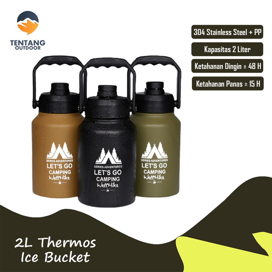 Jual Thermos Air Camping WELLHIKE 2L Tumbler Stainless Steel Outdoor Botol Air Tumbler | Shopee ...