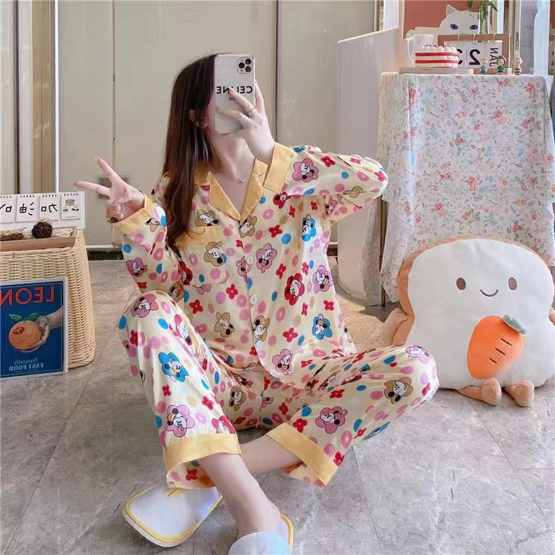 Jual PAJAMAS MUSLIMAH SATIN IMPORT PANJANG BiG SIZE M-2XL MOTIF KRAH ...