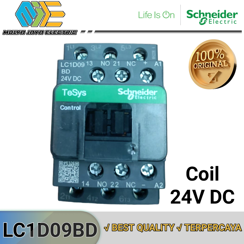 Jual Kontaktor Schneider LC1D09BD 24V DC contaktor lc1d09 BD 24vdc coil ...