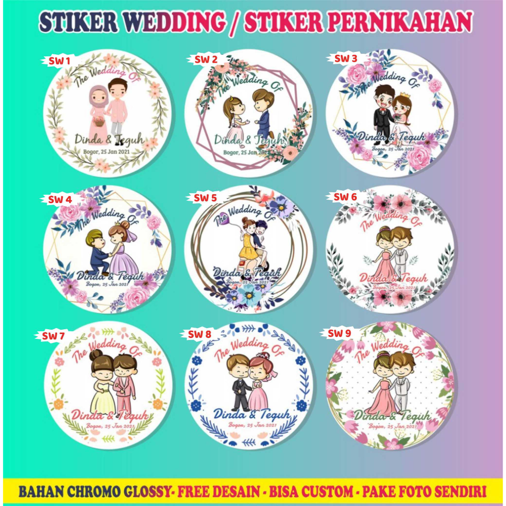 Jual Stiker label souvenir pernikahan stiker wedding stiker thank you ...