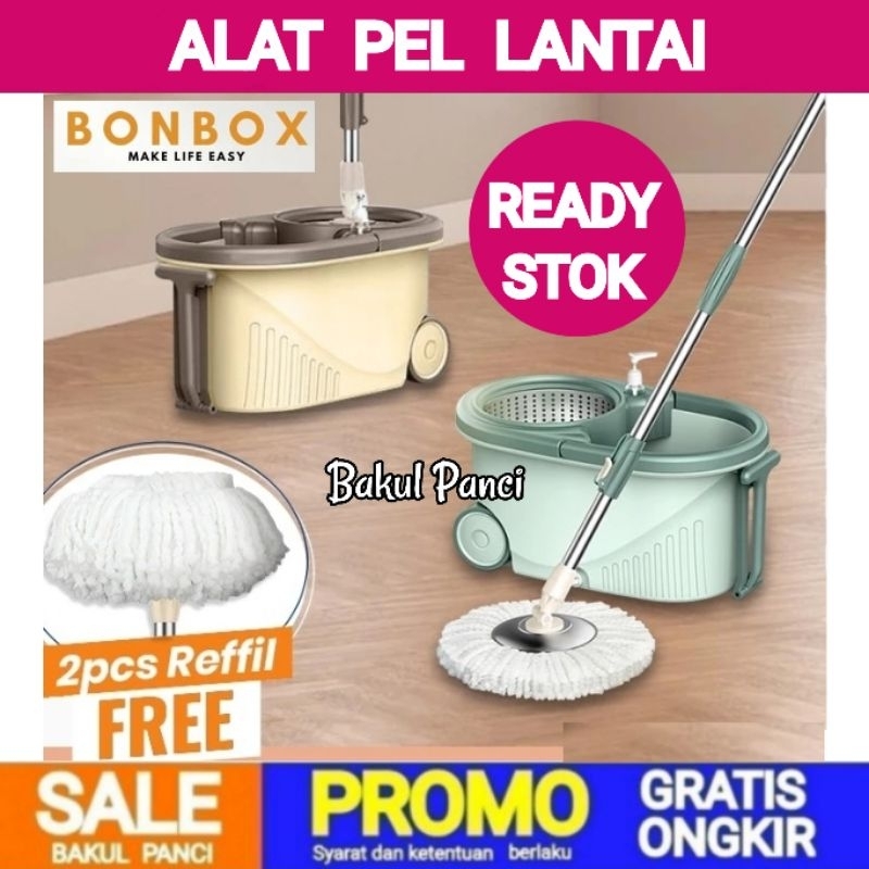 Jual BONBOX ALAT PEL LANTAI - SAMONO SPIN MOP OTOMATIS - ORIGINAL STAINLESS PUTAR MAGIC MOP ...