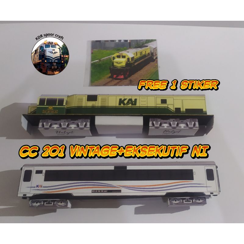 Jual MINIATUR KERETA API INDONESIA - LOKOMOTIF CC 201 VINTAGE + KERETA ...
