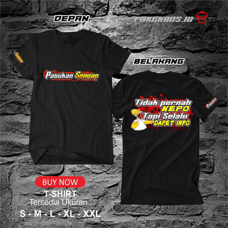 Jual kaos PASUKAN SENYAP (tebal bahan combed 24s) | Shopee Indonesia