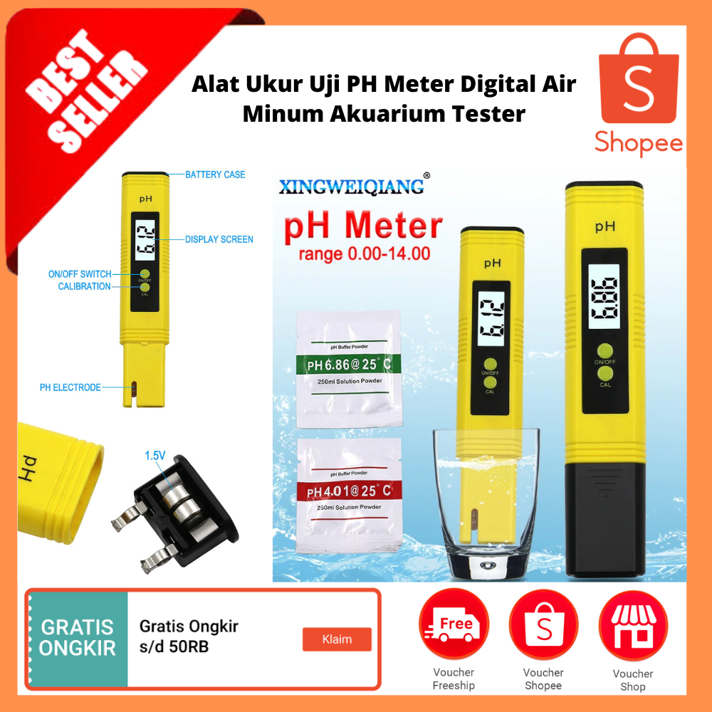 Jual Alat Ukur Uji PH Meter Digital Air Minum Akuarium Tester / PH ...