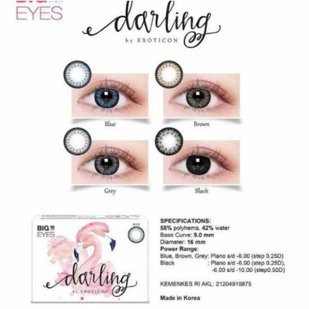 Jual Softlens X2 Darling Diameter 16mm Normal & Minus 0.50 s/d 3.00 ...