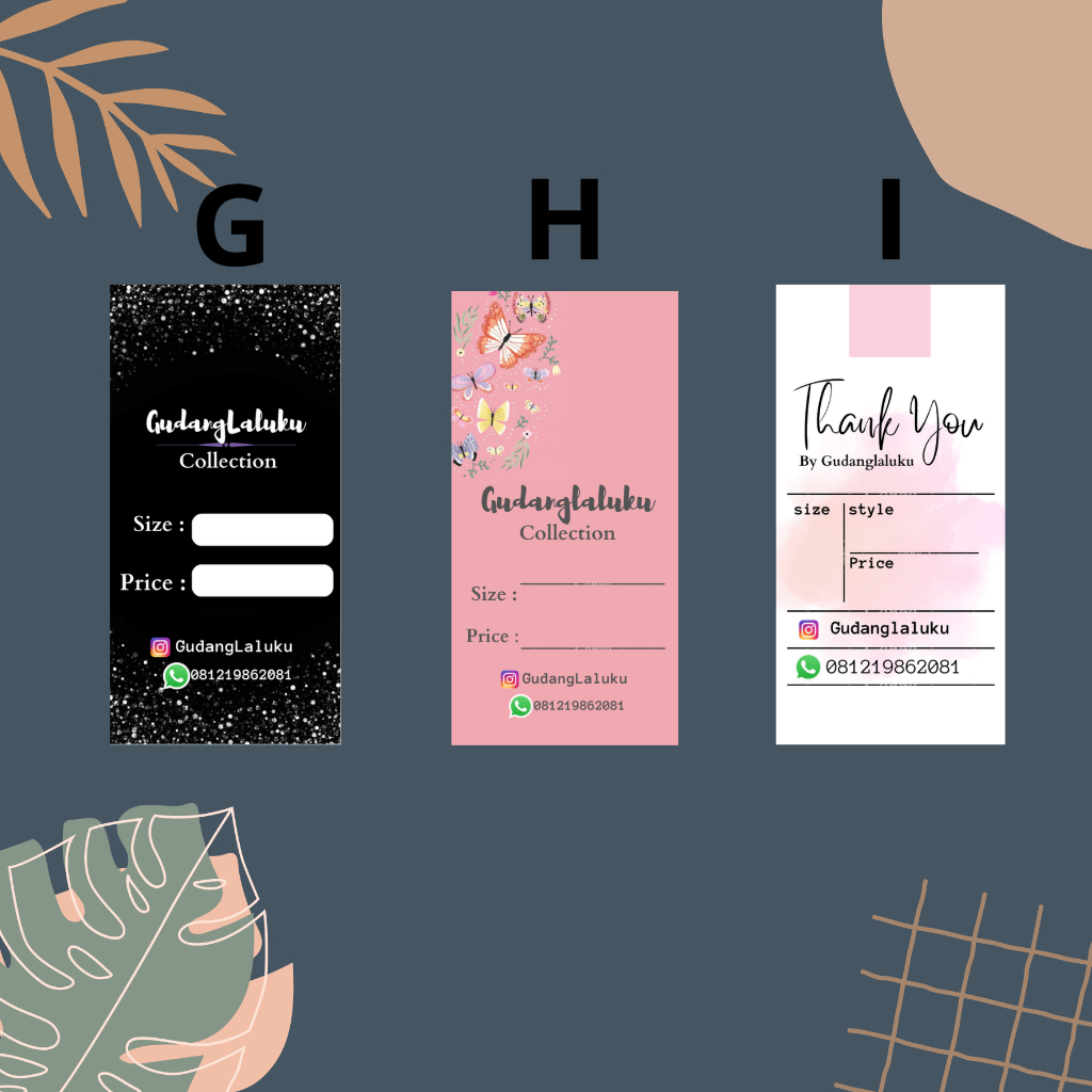 Jual 100 Hang Tag Custom Label Baju Murah Free Design Hangtag | Shopee ...