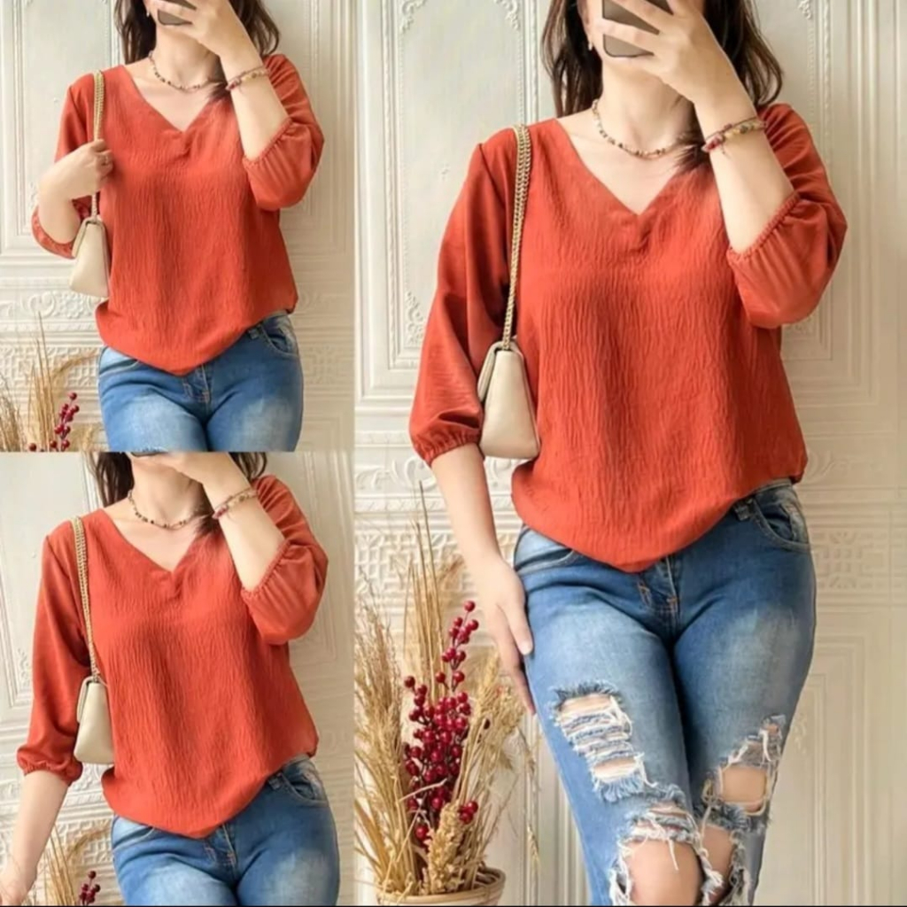 Jual Blouse Wanita Murah ,Blouse Crinkle Airflow , Atasan Wanita ...
