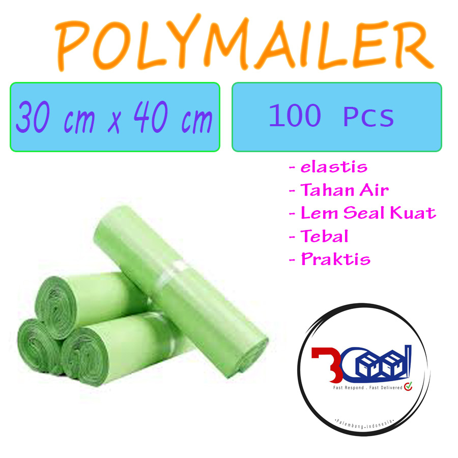 Jual [100 pcs] Polymailer Plastik Packing LDPE HIJAU TEBAL 30 x 40 cm ...