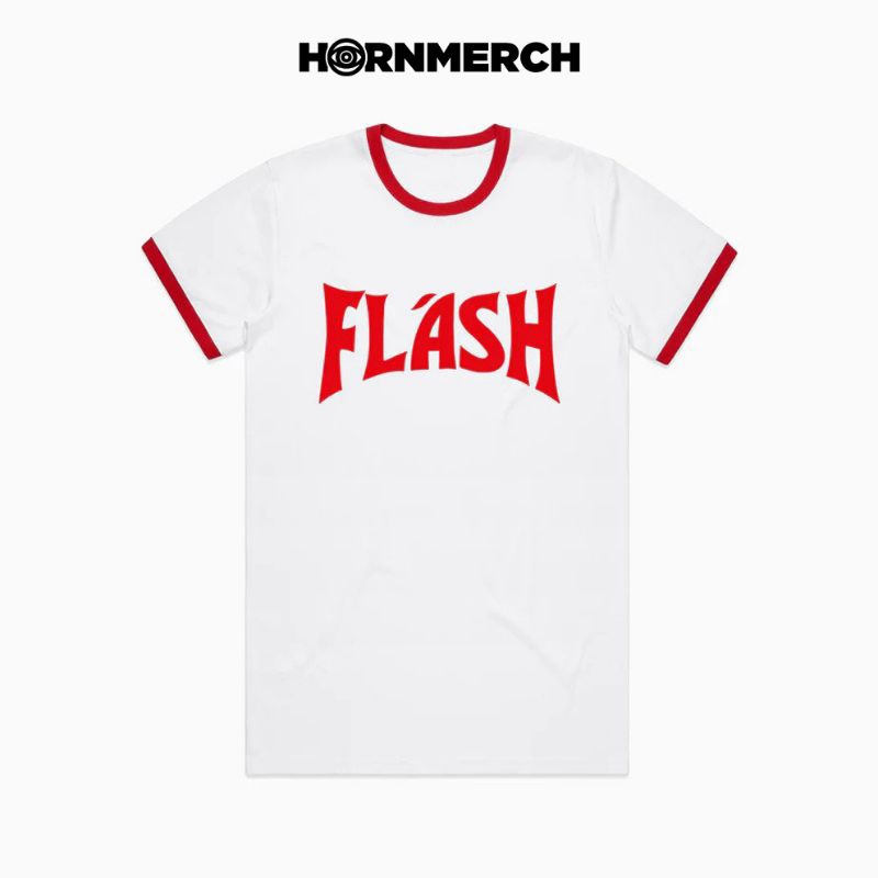 Jual Kaos Flash Gordon White Red Ringer / Misty Red Ringer | Shopee ...