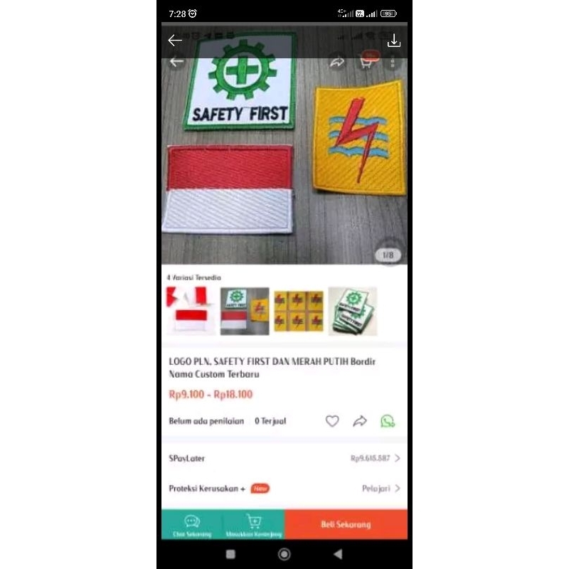 Jual safety first. bendera logo pln request 9x5cm | Shopee Indonesia