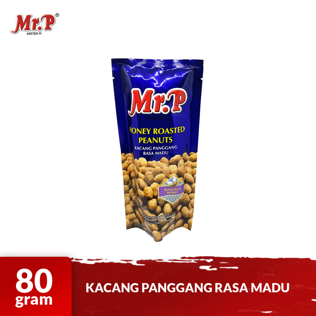 Jual MR. P Kacang Panggang Varian Rasa Kemasan 80gr Honey | Shopee ...