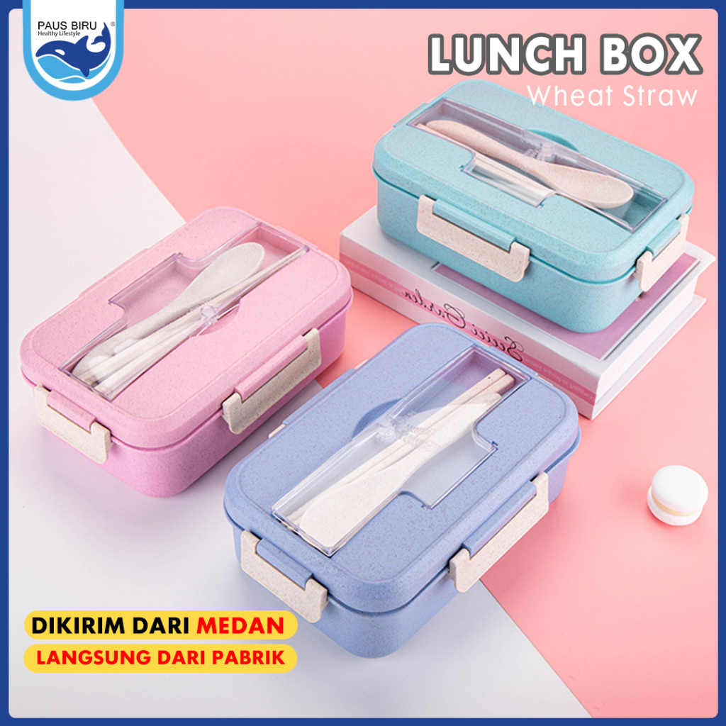 Jual Paus Biru Medan - Lunch Box Set Kotak Bekal Makan 1000ml 4 In 1 Dengan Sendok Tempat Makan ...