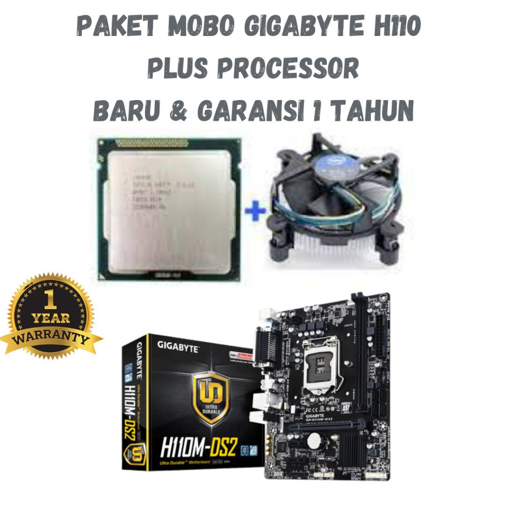 Jual PAKET MOBO MOTHERBOARD GIGABYTE H110 INTEL i5 6500 + FAN PROCESSOR GARANSI 1 TAHUN | Shopee ...