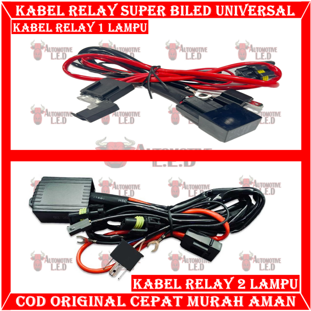 Jual ORIGINAL RELAY BILED H4 UNIVERSAL | KABEL MOTOR 1 LAMPU KABEL ...