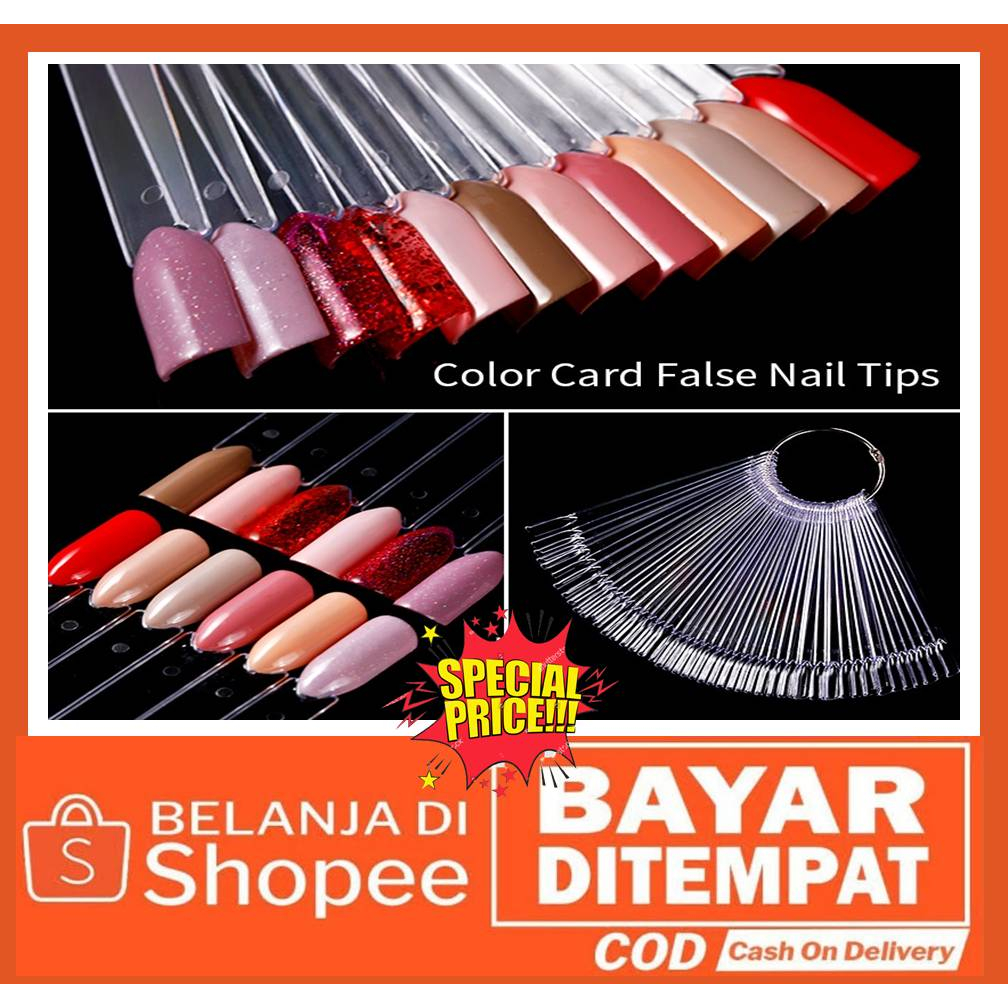 Jual Display Kuku Palsu Bentuk Kipas 40pcs Warna Putih Transparan Untuk ...