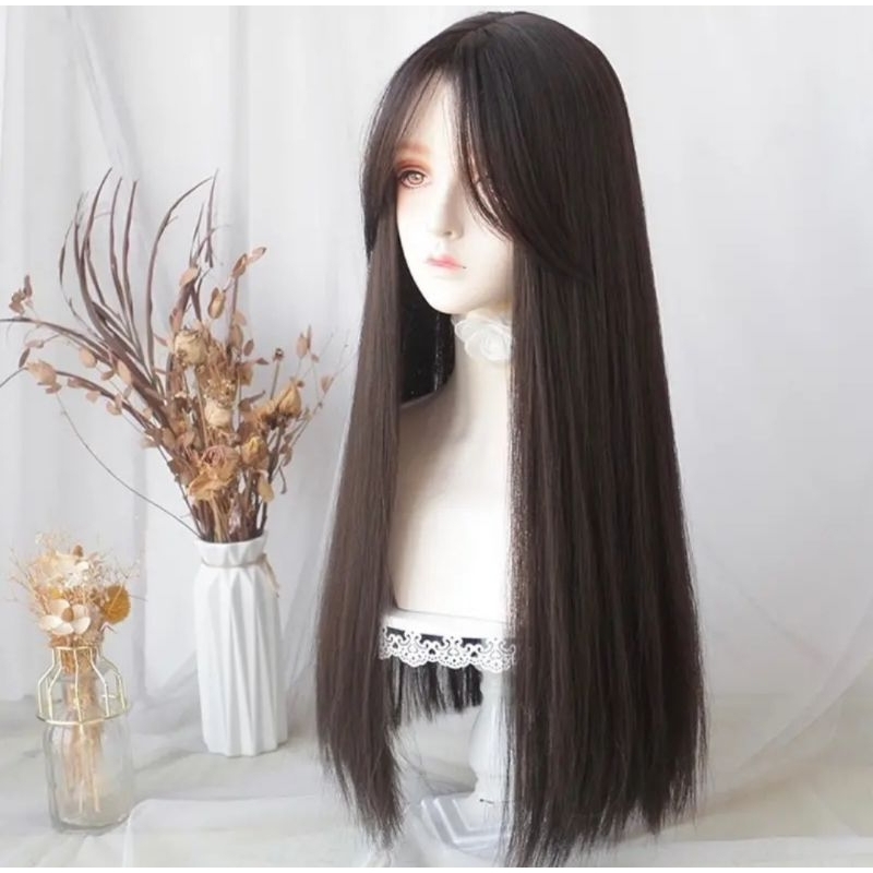 Jual Wig Rambut Palsu murah / rambut palsu wanita Korean straight Poni ...