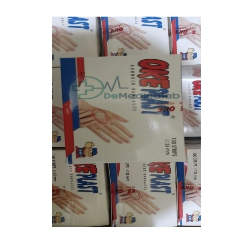 Jual Plester Bulat OKE PLAST Round Plaster Bandages Transparant 100 pcs ...