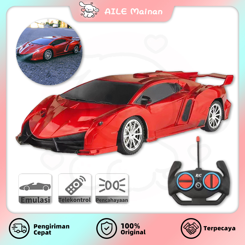 Jual Mobil Remote Control RC LED Light 1:18 Speed SuperCar Racing Car ...