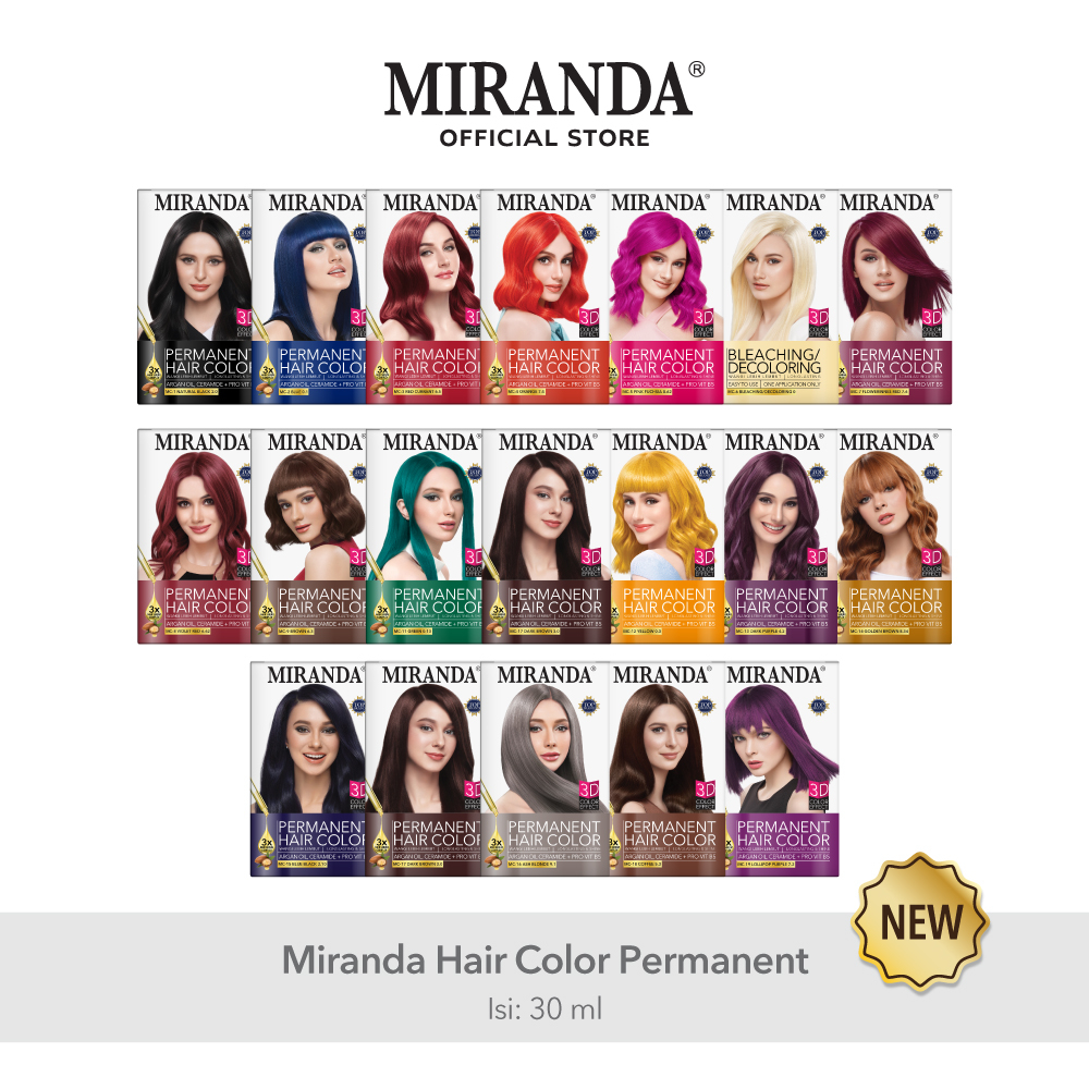 Jual Miranda Permanent Hair Color 30ml / Cat Rambut Permanen / Semir ...