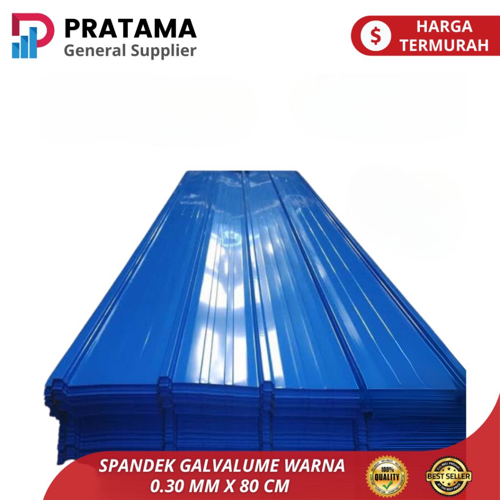 Jual Atap Spandek Galvalume 0.30 mmx80 CM Warna Biru | surabaya ...