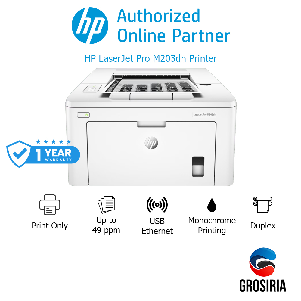 Jual HP Printer Laser Mono Hitam Putih LaserJet Pro M203DN M203 DN M ...