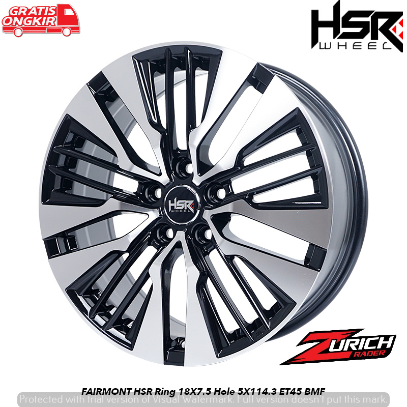 Jual velg racing mobil alphard innova rush terios velfire ring 18 HSR FAIRMONT lebar 75 pcd ...