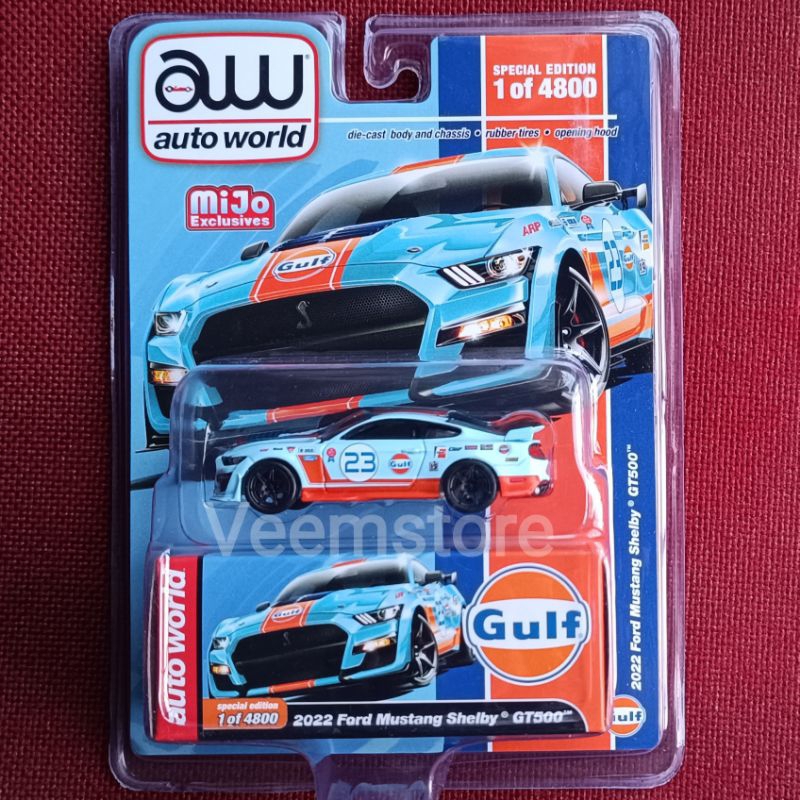 Jual Die Cast 1:64 Ford Mustang Shelby GT500 GULF 2022 [AutoWorld] Open ...