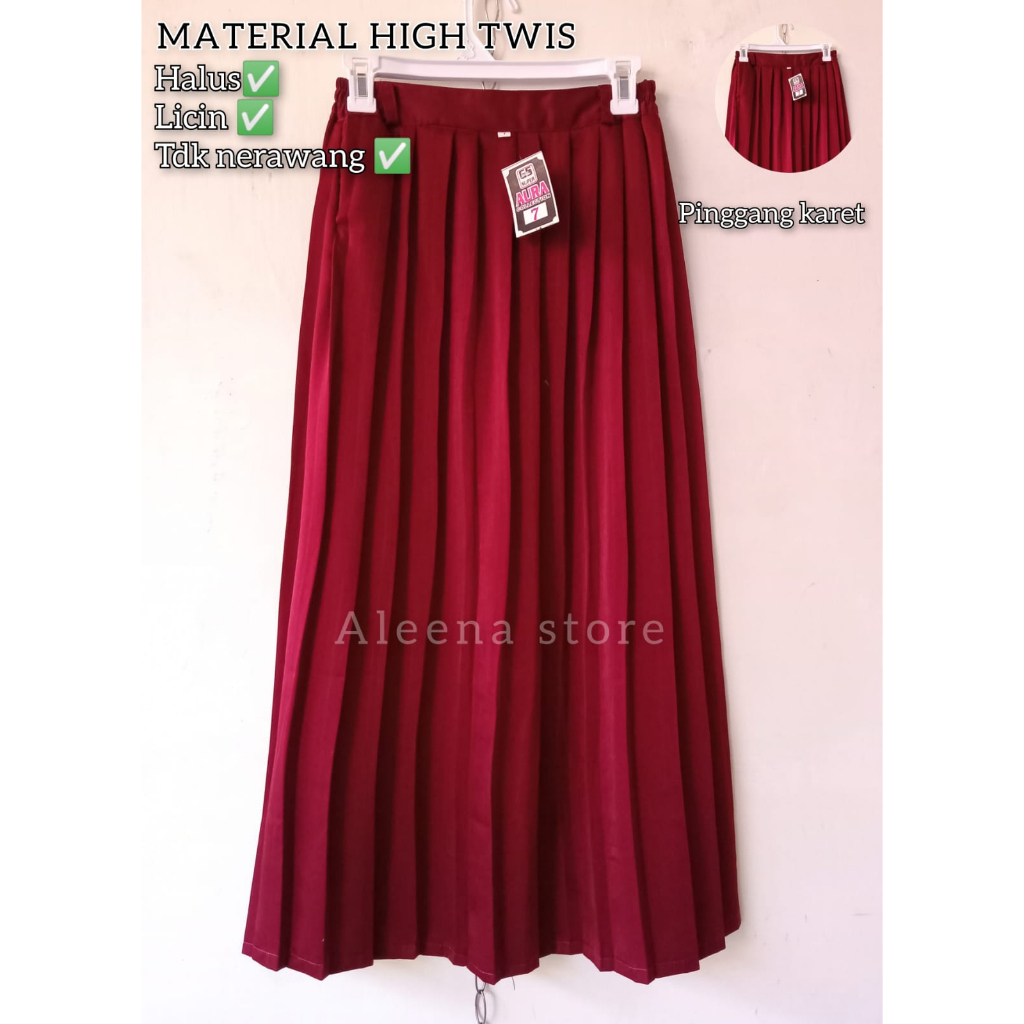 Jual Rok panjang merah model RA (Rempel/lipit Full) seragam sekolah SD | Shopee Indonesia