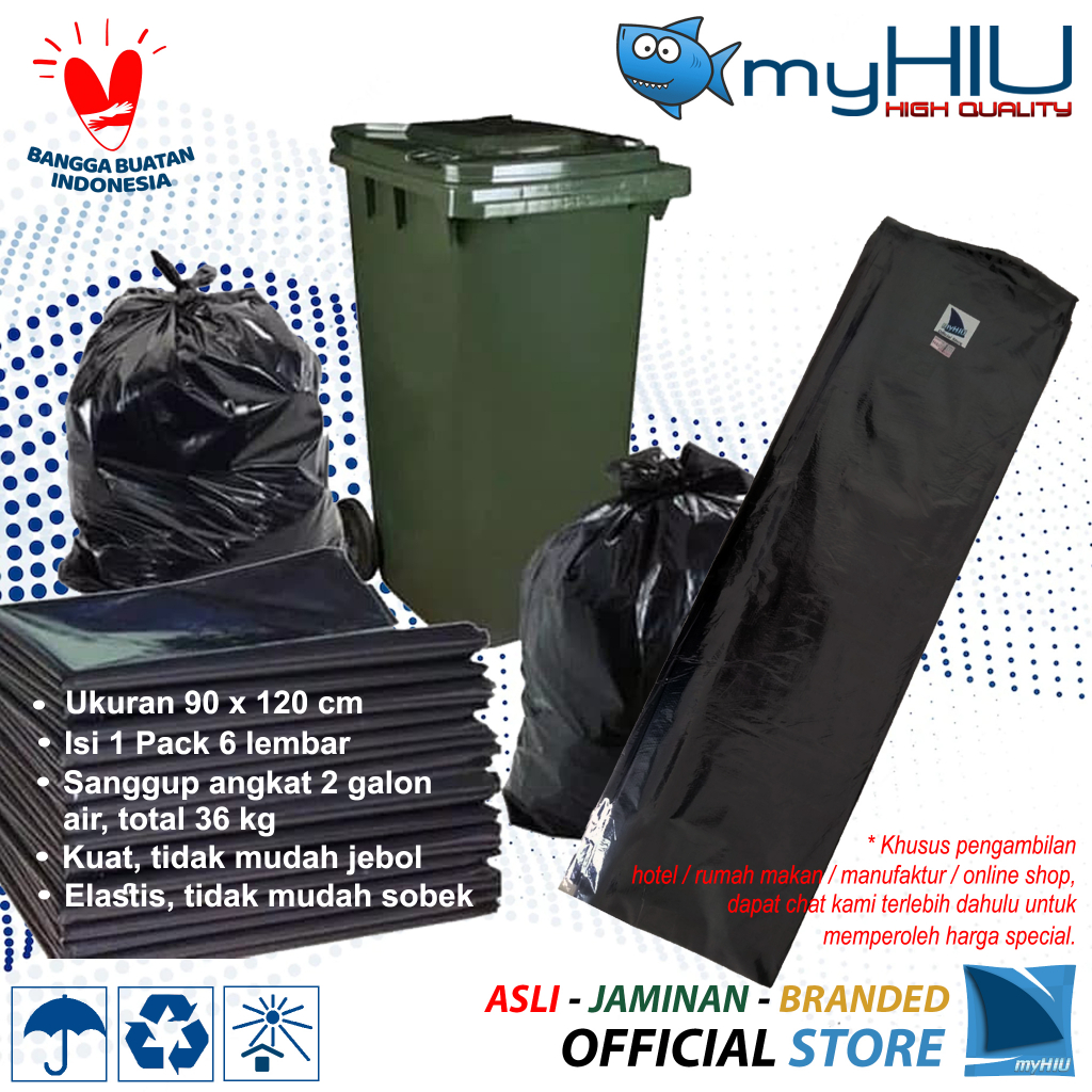 Jual Kantong Plastik Sampah 90 x 120 cm Isi 6 pcs Jumbo Hitam - HIGH ...