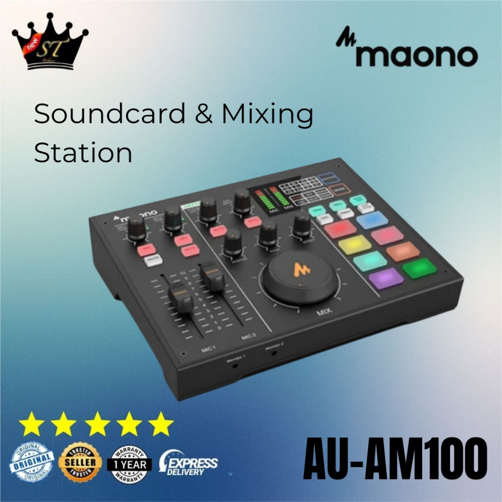 Jual Maono AU-AM100 AM-100 Maonocaster Podcast Production Mixer USB ...