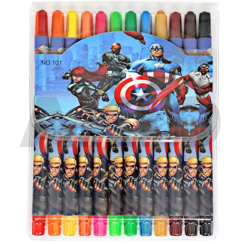Jual Crayon Putar Panjang Karakter SUPERHERO AVENGERS CAPTAIN AMERIKA X ...