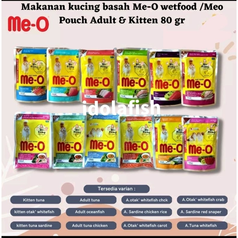 Jual meo pouch adult & kitten 80 gram /makanan basah dengan berbagai ...