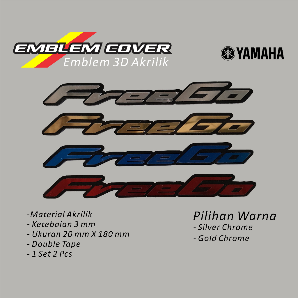 Jual EMBLEM EMBOS AKRILIK FreeGo FREEGO LOGO TIMBUL 3D SUDAH ADA LEM 3M ...
