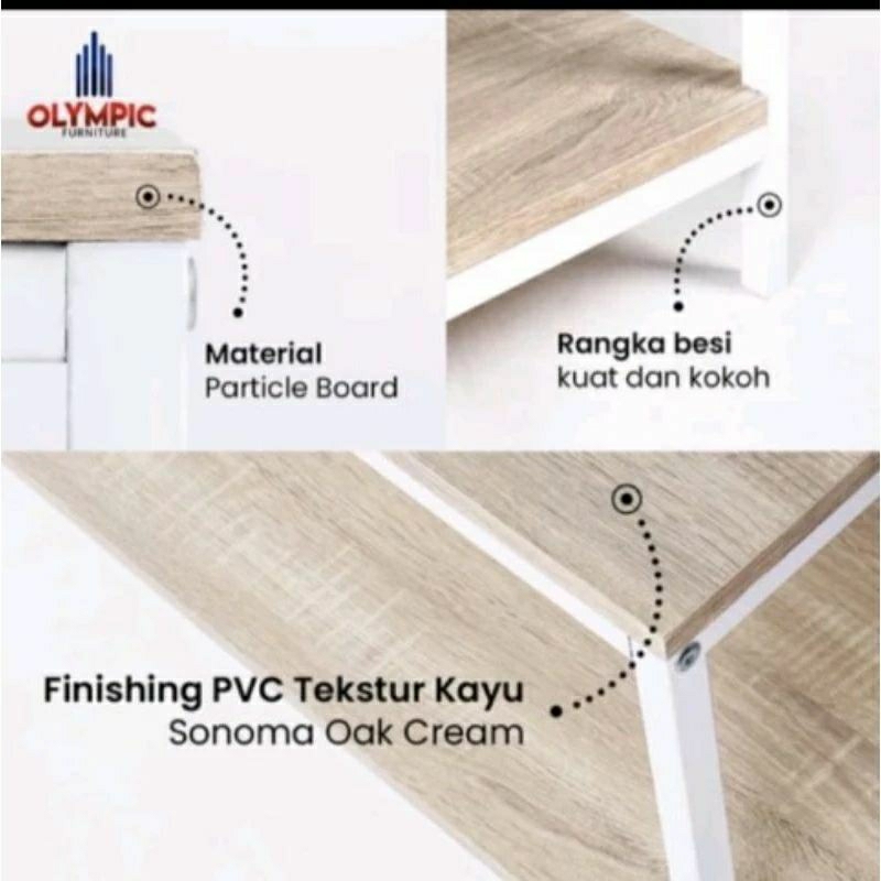 Jual Meja kayu Particle Board Minimalis rangka besi Olympic/Meja Tamu ...
