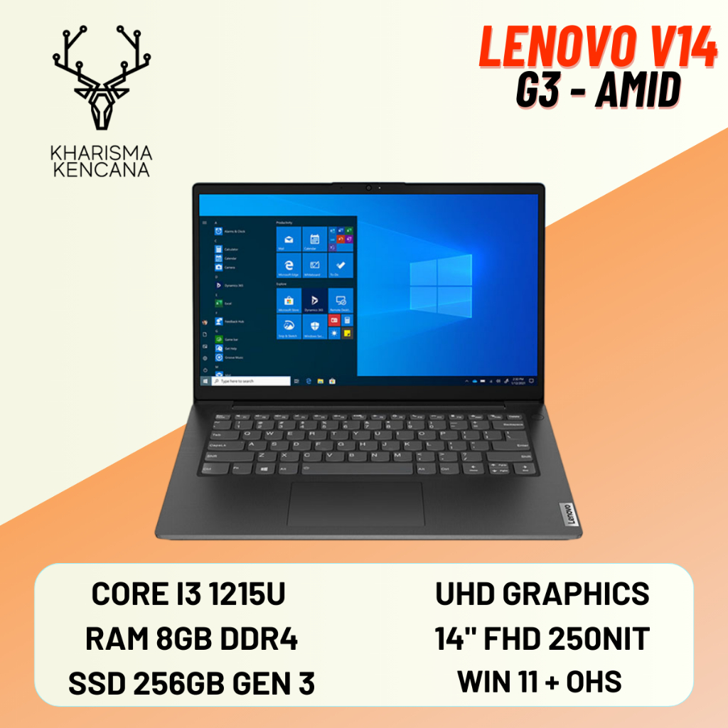 Jual LENOVO V14 G3 IAP AMID CORE i3-1215U 8GB 256GB 14" FHD TN W11+OHS ...